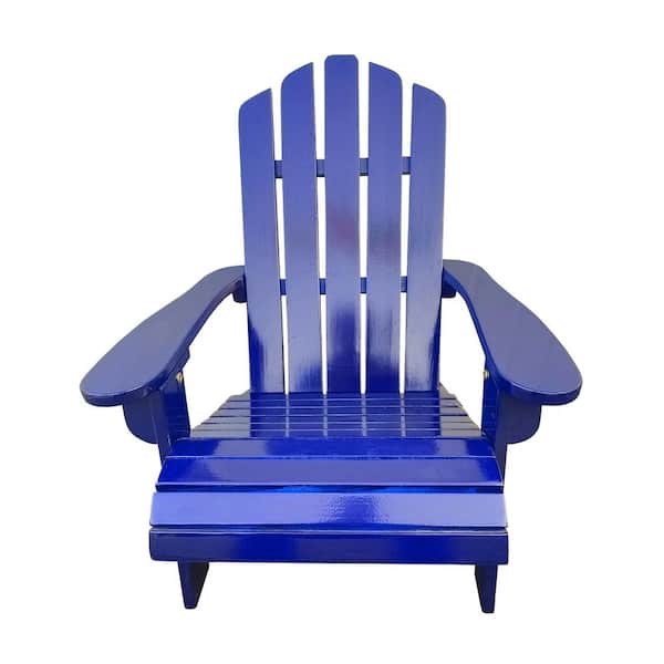 TIRAMISUBEST Navy Blue Wood Adirondack Chair JMXS000383 - The Home Depot