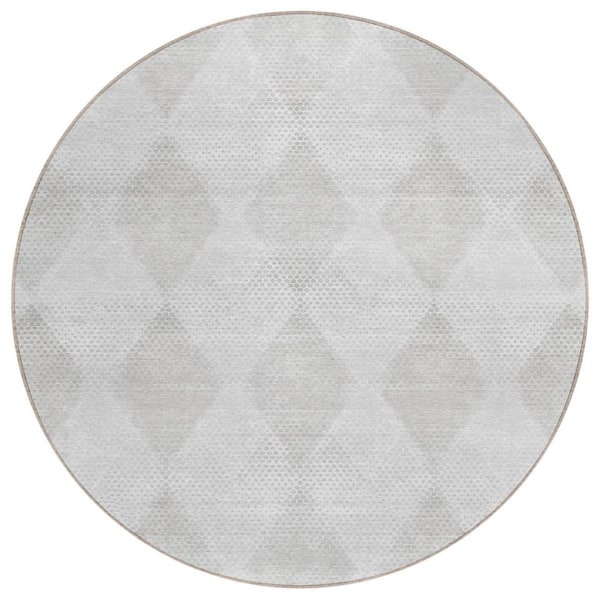 HomeRoots Ivory 8 ft. Round Woven Geometric Round Indoor/Outdoor Area ...