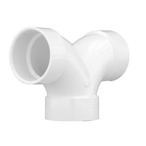 Charlotte Pipe 2 in. PVC DWV Double 90-Degree Hub x Hub Elbow Fitting PVC 00327 0800 - The Home ...