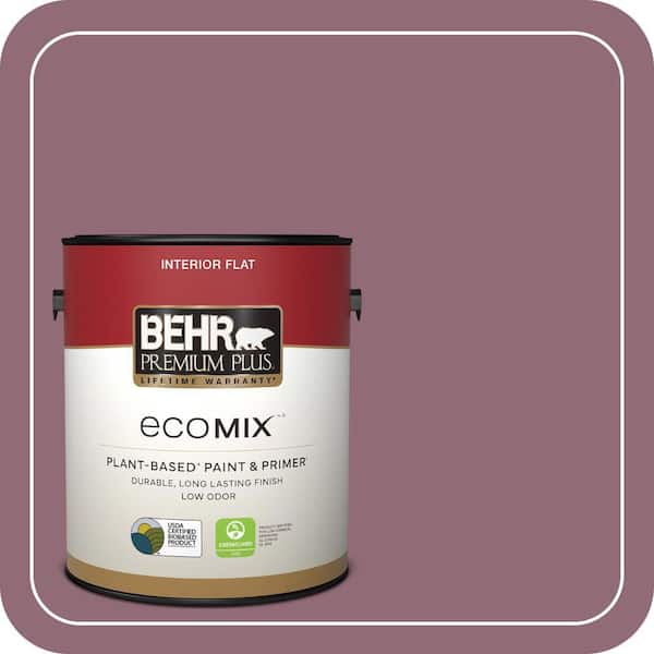 BEHR PREMIUM PLUS 1 gal. #S120-6 Full Glass Flat EcoMix Plant-Based ...