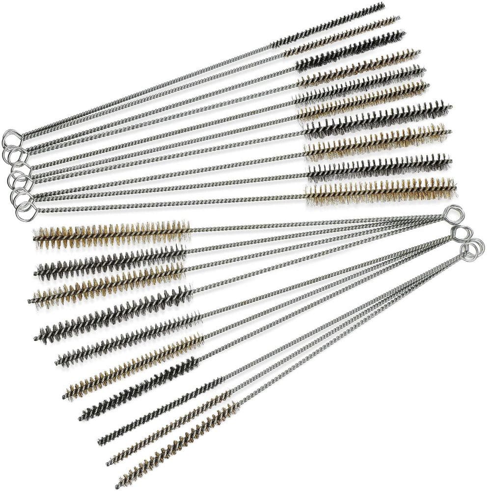 Wire Tube Brushes Set for Cleaning Pipes Auto Parts Bottles Tubes Brass ...