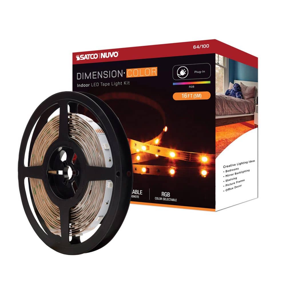 SATCO Dimension Color Indoor 16 ft. Plug in 12W Dimmable Cuttable Color ...