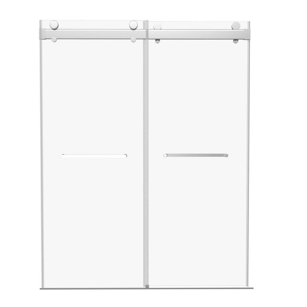Getpro 72 in. W x 76 in. H Sliding Frameless Alcove Bypass Double Glass ...