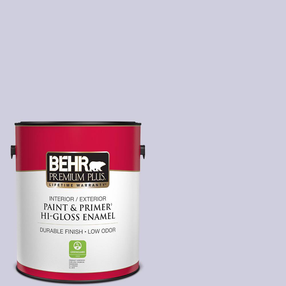 BEHR PREMIUM PLUS 1 gal. #640C-2 Lavender Sparkle Hi-Gloss Enamel ...