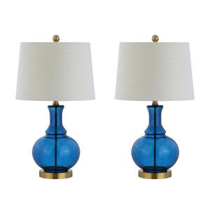 JONATHAN Y Penelope 22 in. Blue/White Chinoiserie Table Lamp, Set of 2 ...