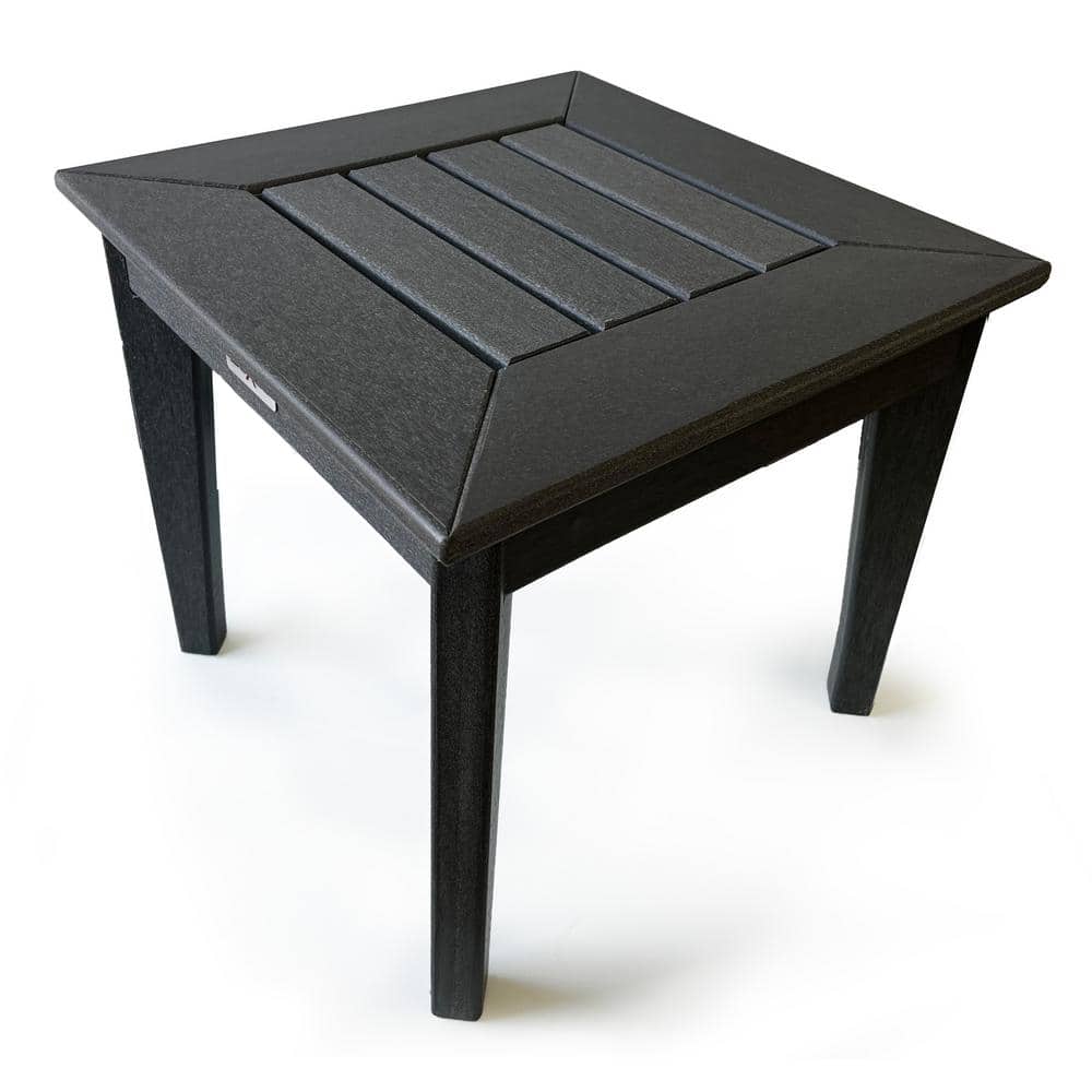 LuXeo Aspen Gray Square Plastic HDPE Outdoor Side Table LUX-1552ST-GRY ...