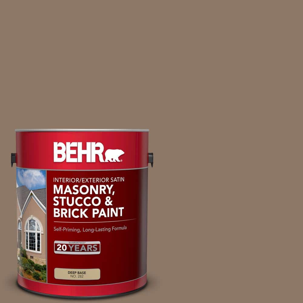 BEHR 1 gal. #PPU5-05 Coconut Shell Satin Interior/Exterior Masonry ...