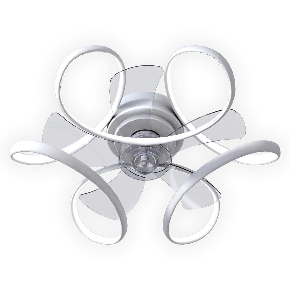 Tivleed 18.1 in. LED Indoor White Petal-Shaped Ceiling Fan Recessed ...