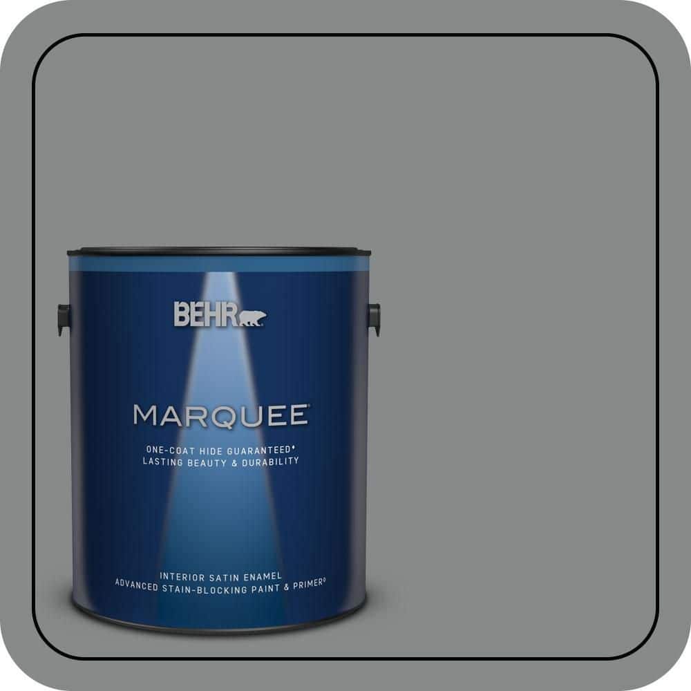 BEHR MARQUEE 1 gal. #N460-5 Slate Rock One-Coat Hide Satin Enamel ...