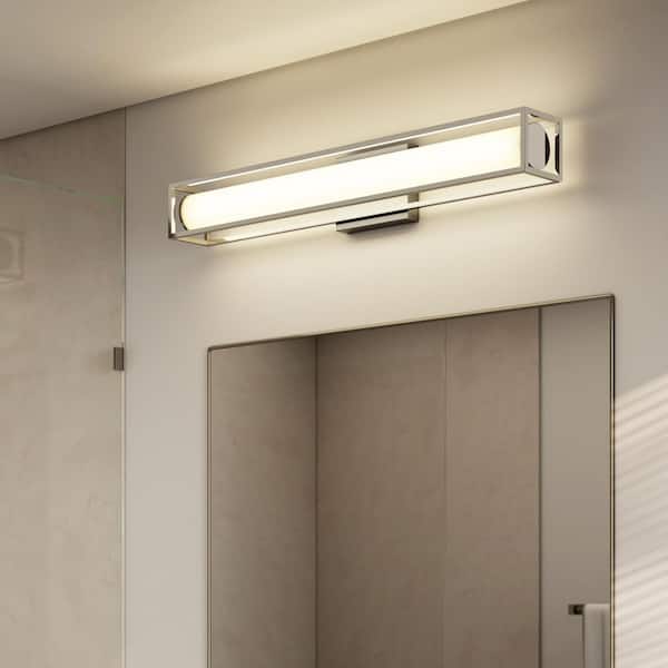 Artika Venicia 27 in. Brushed Nickel 5CCT Integrated LED Vanity Wall ...