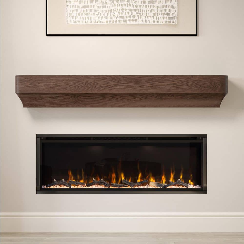 Modern Ember Forma Burnished Walnut Stain 48 in. Wood Fireplace Cap ...