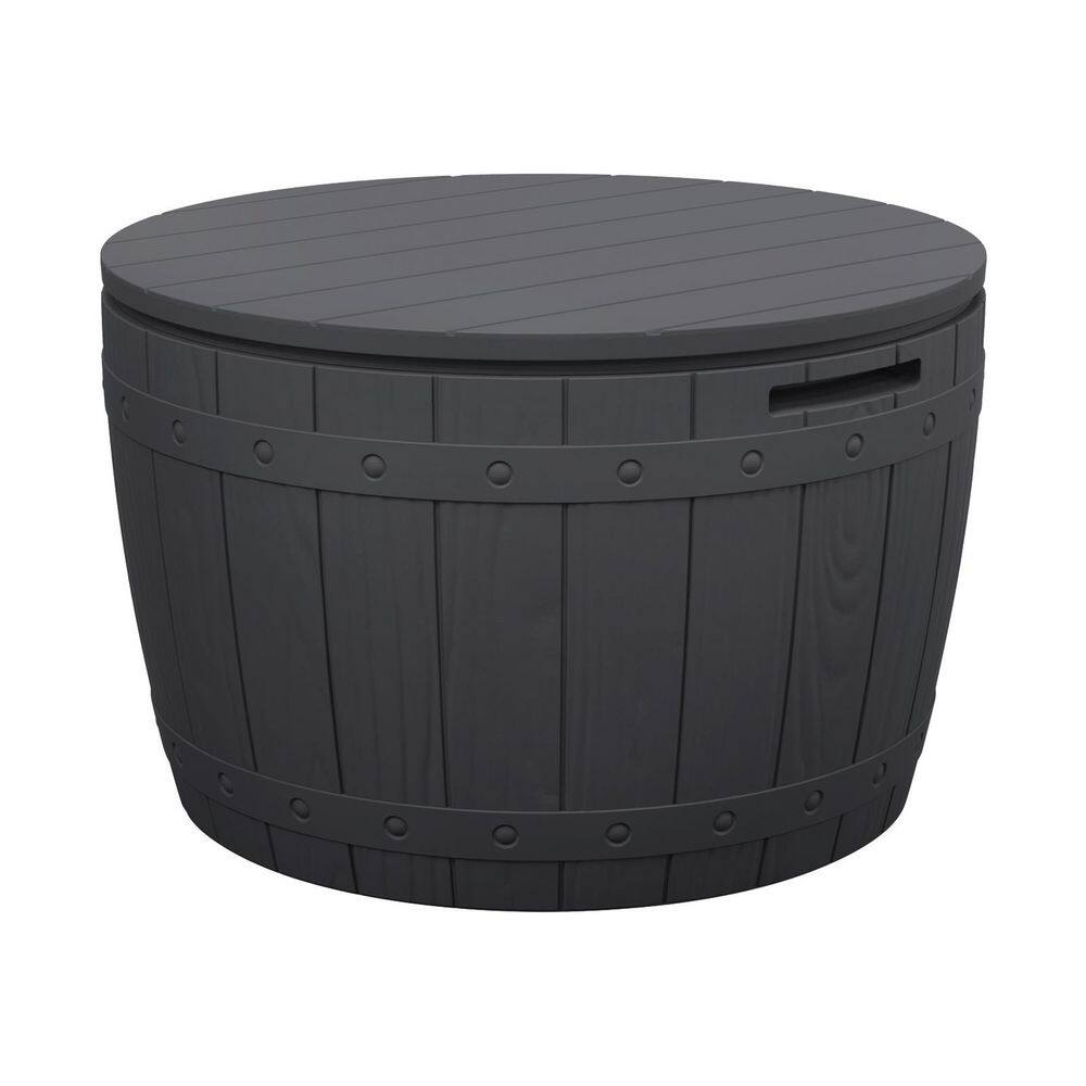 33 Gal. Polypropylene 3-in-1 Deck Box, Durable Outdoor Storage Table ...