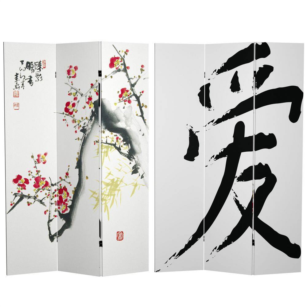 RED LANTERN 6 ft. Printed 3-Panel Room Divider CAN-LOVE - The Home Depot