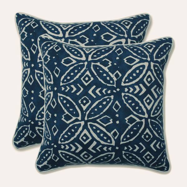 Pillow Perfect Blue Square Outdoor Square Throw Pillow 2-Pack 639826 ...