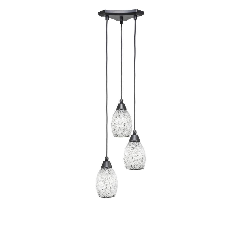 Condor 3 Light Matte Black, Cluster Pendant Light with 5 in. Black ...
