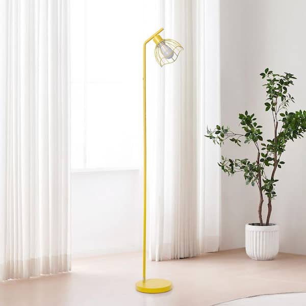 54.5 in Yellow 1-Light Smart Dimmable Standard Floor Lamp for Living ...