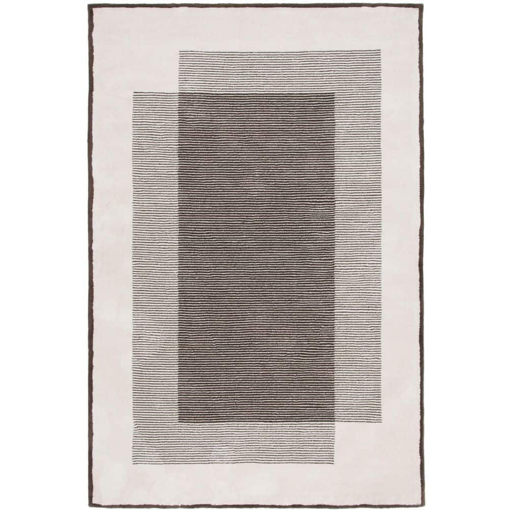 SAFAVIEH Audrey 8 ft. x 10 ft. Dark Gray/Ivory Rectangular Overlay Area ...