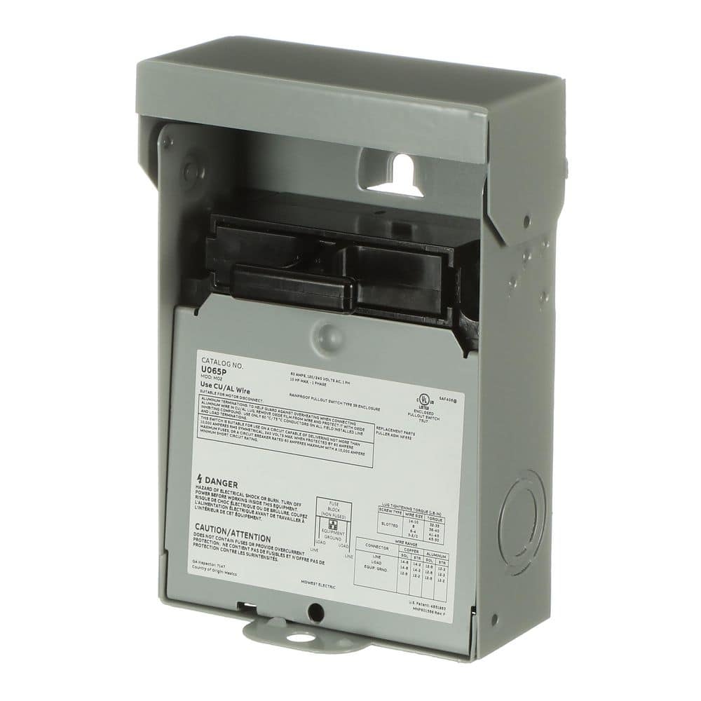 Midwest Electric Products 60 Amp 240-Volt Non-Fuse Metallic AC ...