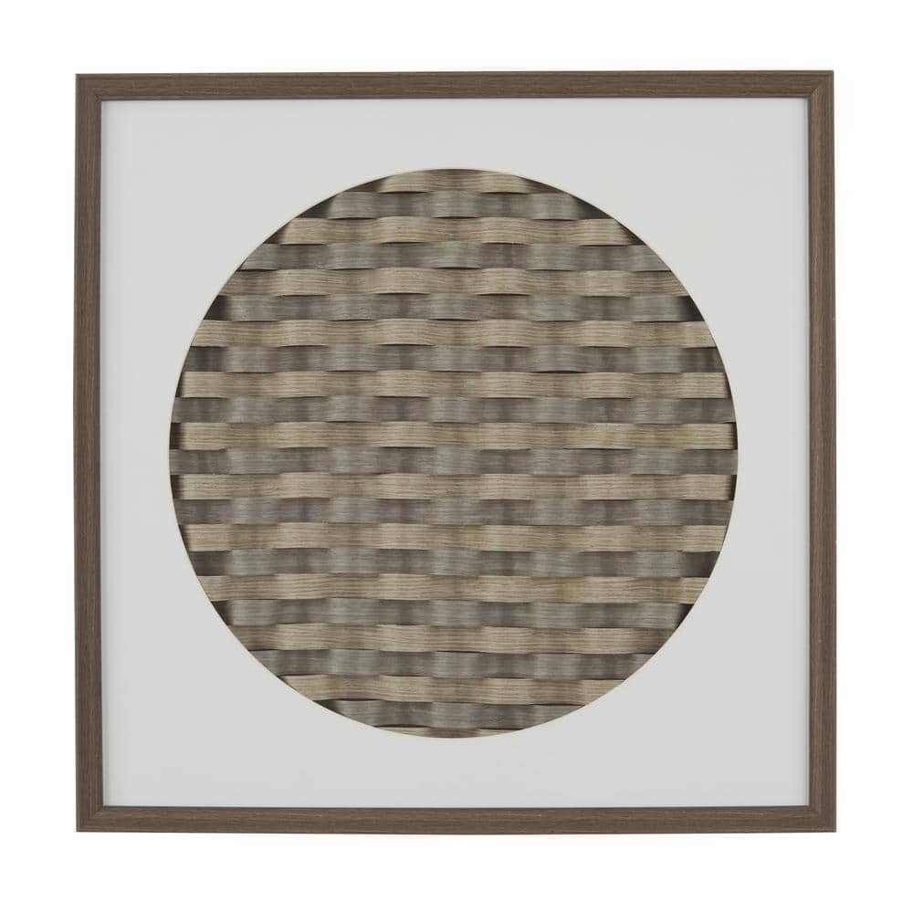 Litton Lane 24 in. x 24 in. Dark Brown 3D Weaved Geometric Shadow Box ...
