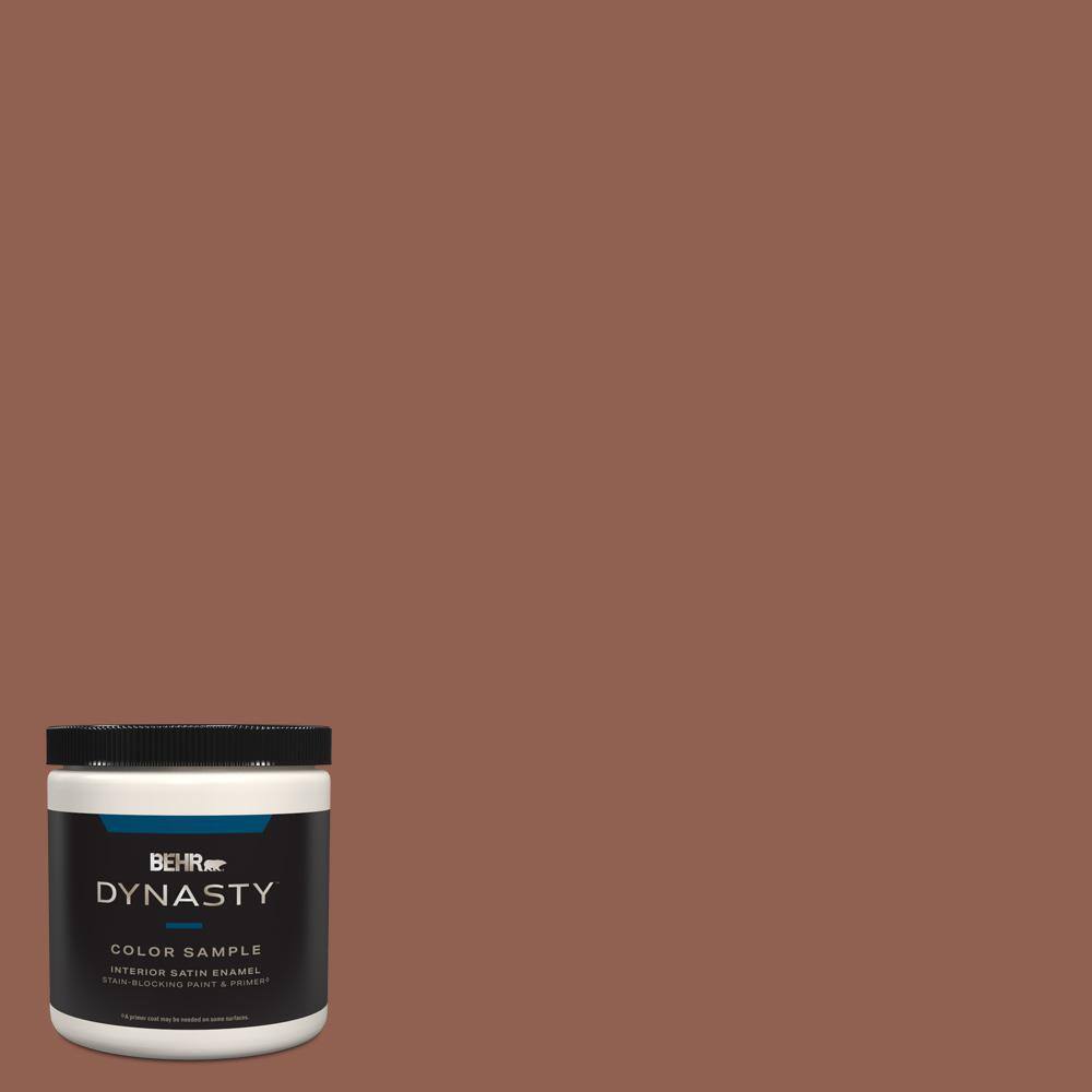 BEHR DYNASTY 8 oz. #210F-7 Brown Thrush Satin Enamel Stain-Blocking ...