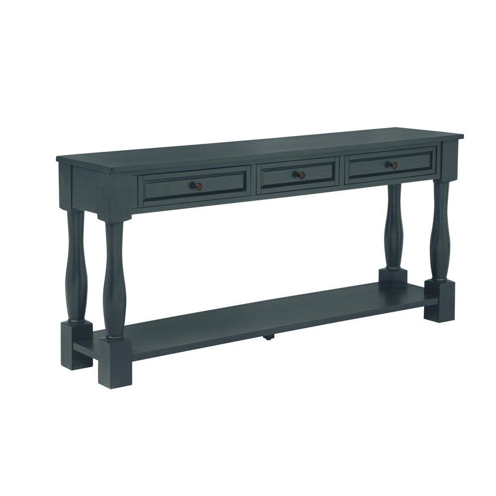 Best Master Furniture Ardelle 63 in. L Navy Rectangle Wood Console ...