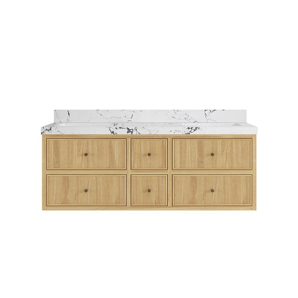 Willow Collections Sonoma Floating 60 in. H Double Sink Freestanding ...