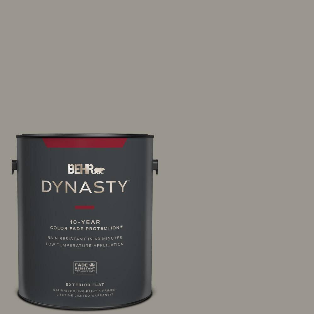 BEHR DYNASTY 1 gal. #N360-4 Battleship Gray Flat Exterior Stain ...