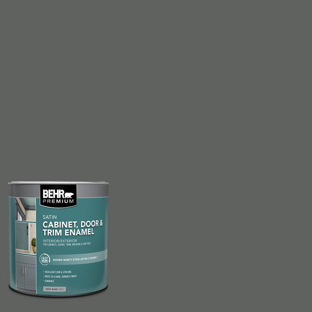 BEHR PREMIUM 1 qt. #N460-6 Hematite Satin Enamel Interior/Exterior ...