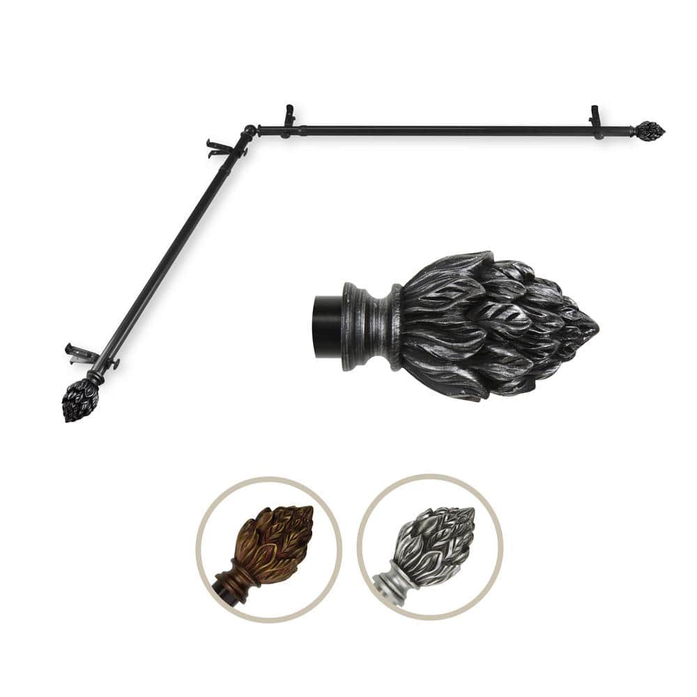 Rod Desyne 13/16" Dia Adjustable 66" to 120" Single Corner Window ...