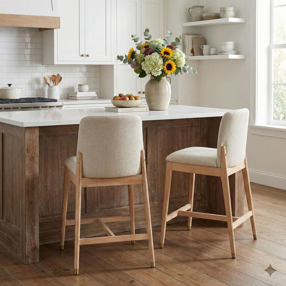 Harper & Bright Designs 38 in. H Natural Finish Solid Wood Frame ...