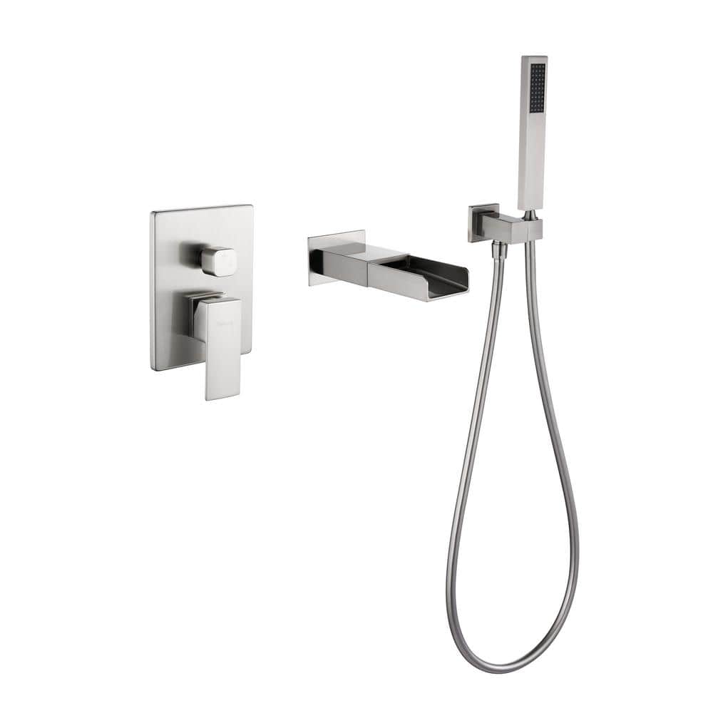 Dimakai Single Handle 1-Spray 2 GPM Wall Mounted Bathtub Faucet with ...