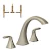 MOEN Voss 2-Handle Deck-Mount High Arc Roman Tub Faucet in Brushed ...
