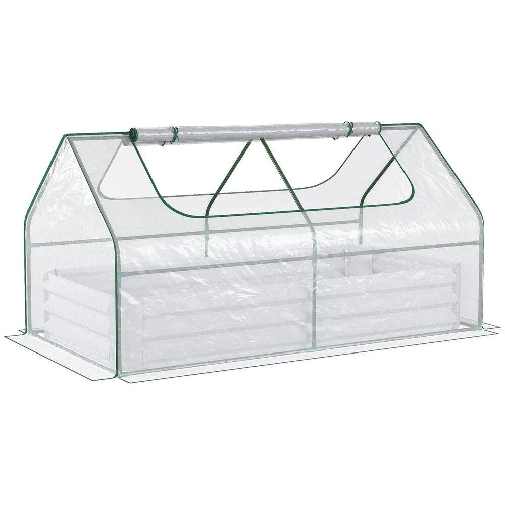 ToolCat 6 x 3 x 3 ft. Portable Galvanized Raised Garden Bed with Mini ...