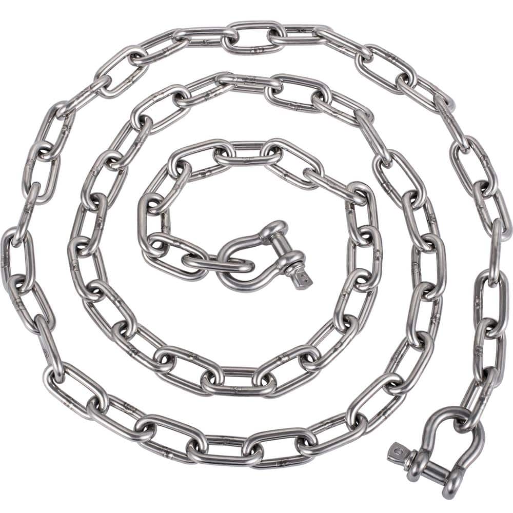 SKYSHALO Boat Anchor Chain, 5/16 in. x 20 ft., 2373 lbs. WLL/7120 lbs ...