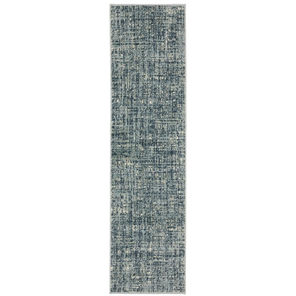 AVERLEY HOME Brixworth Blue 2 ft. x 7 ft. Striped Abstract ...