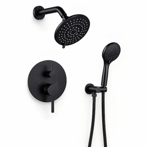 Povucky Single Handle 2 -Spray Shower Faucet 2.5 GPM with Pressure ...