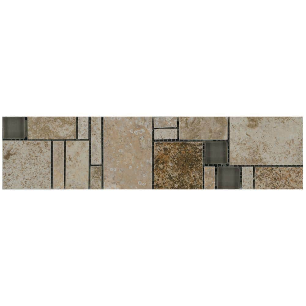 Marazzi Travisano Trevi and Bernini 3 in. x 12 in. Glass Accent ...
