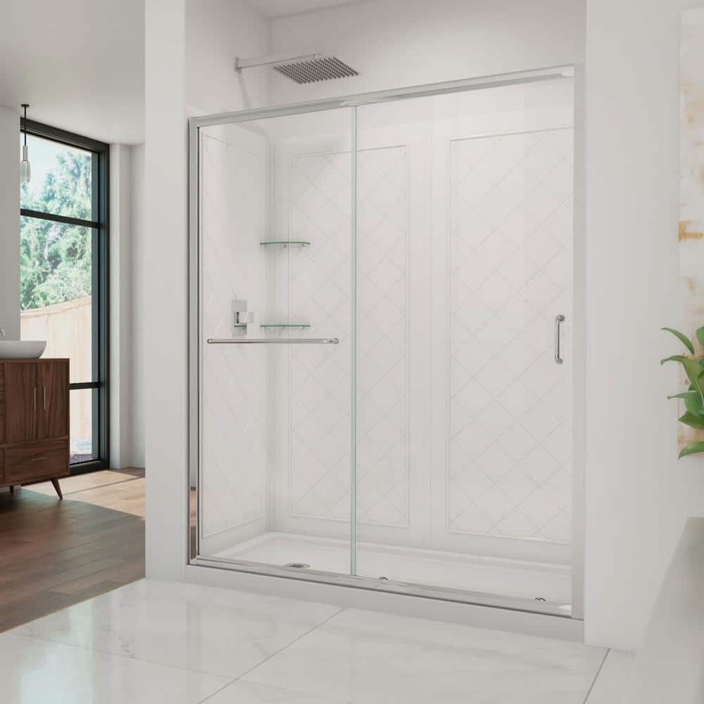 DreamLine Infinity-Z 60 in. L x 32 in. W x 77 in. H Alcove Shower Door ...