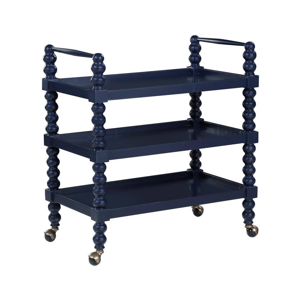 Averly Midnight Blue 3-Shelf Multi Use Cart 818-85-14