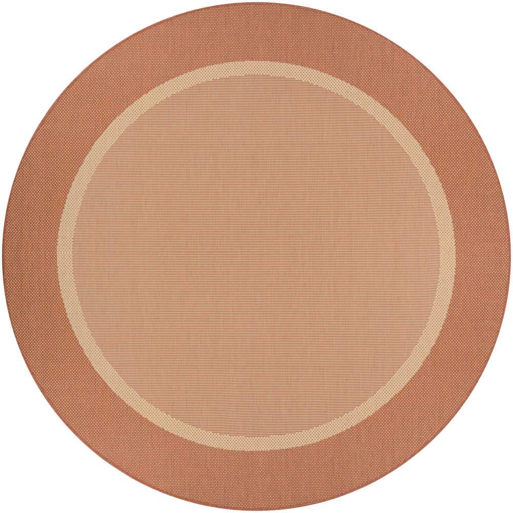 Couristan Recife Stria Texture Natural-Terracotta 9 ft. x 9 ft. Round ...