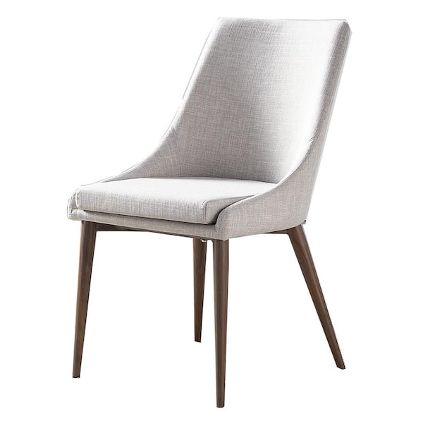 Best Master Furniture Taylor Gray Side Chairs with Wood Tone Legs (Set ...