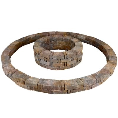 Pavestone RumbleStone 59 in. x 10.5 in. Tree Ring Kit in Sierra Blend ...