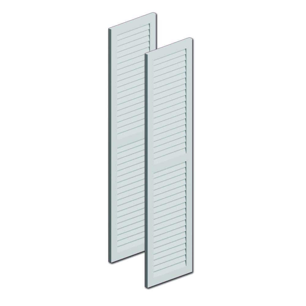 Fypon 72 in. x 16 in. x 1 in. Polyurethane Louvered Shutters with ...