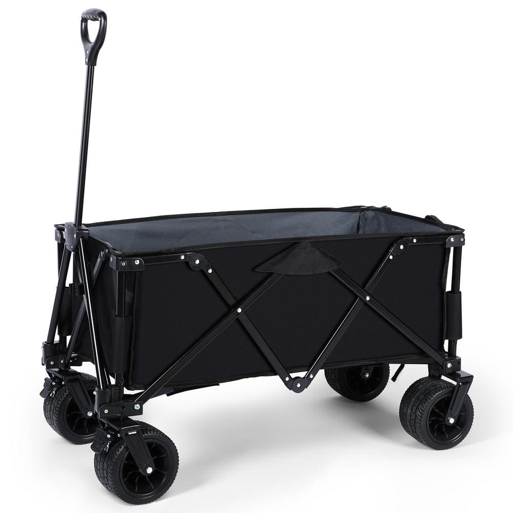 SUNRINX 4.9 cu. ft. Steel and Fabric Garden Cart in Black MG65-106-DSJ - The Home Depot