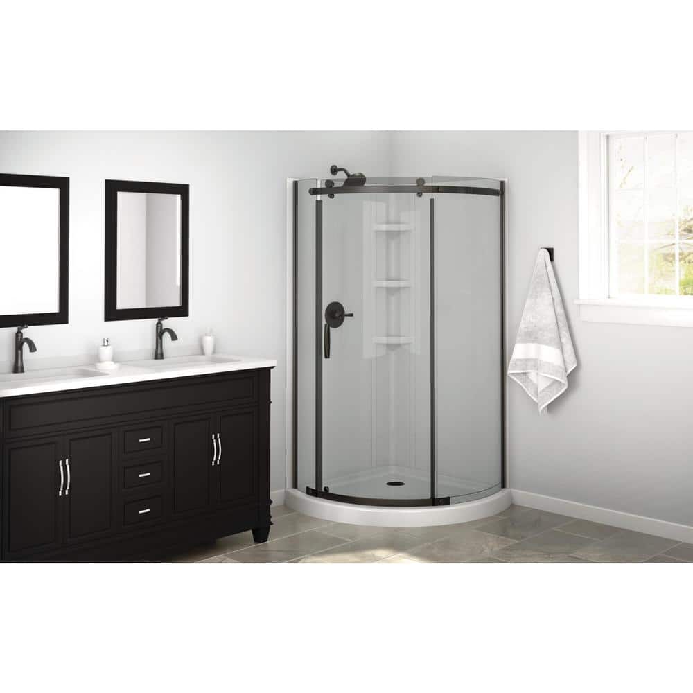 Delta Classic 38 in. L x 38 in. W x 70.63 in. H Corner Shower Stall/Kit ...