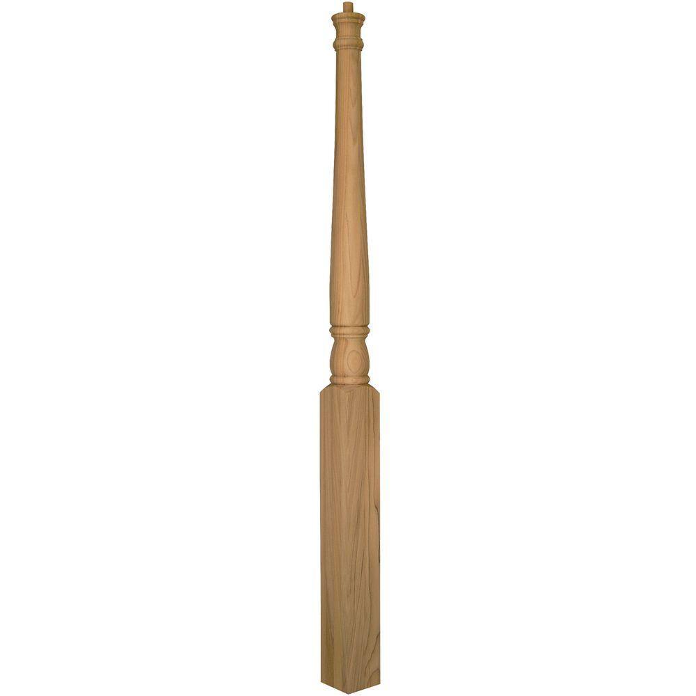 EVERMARK Stair Parts 4015 48 in. x 3 in. Unfinished Poplar Pin Top ...