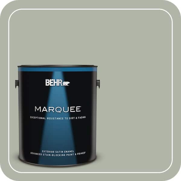 BEHR MARQUEE 1 gal. #ICC-56 Green Tea Satin Enamel Exterior Paint ...