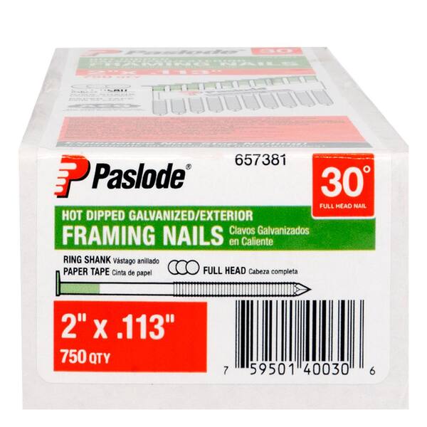 30 Degree Framing Nails - Galvanized Offset Round Head, 3000 Count Pack ...