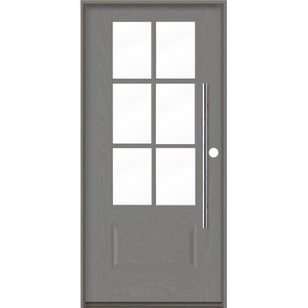 Krosswood Doors Modern Faux Pivot 36 in. x 79 in. 6-Lite Left-Hand ...