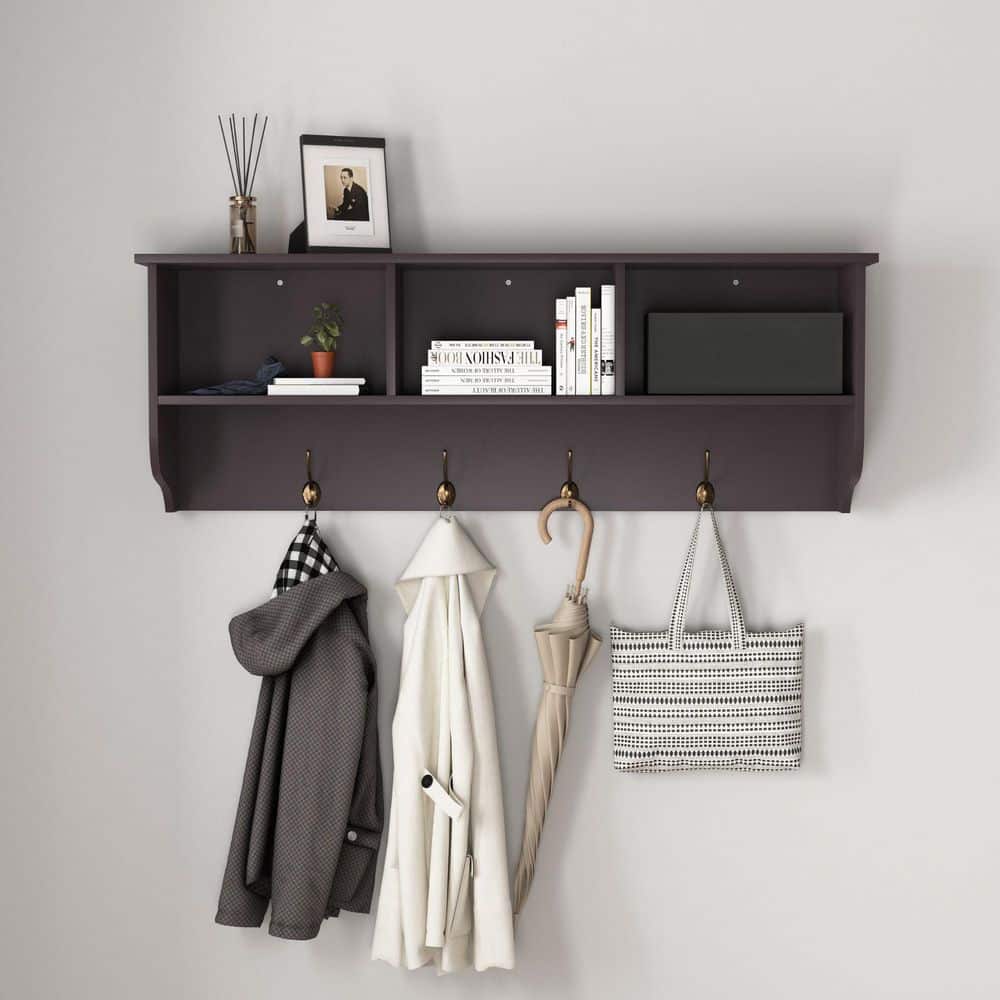 Noble House Sebastian Espresso MDF Wall Mounted Coat Rack with Dual ...